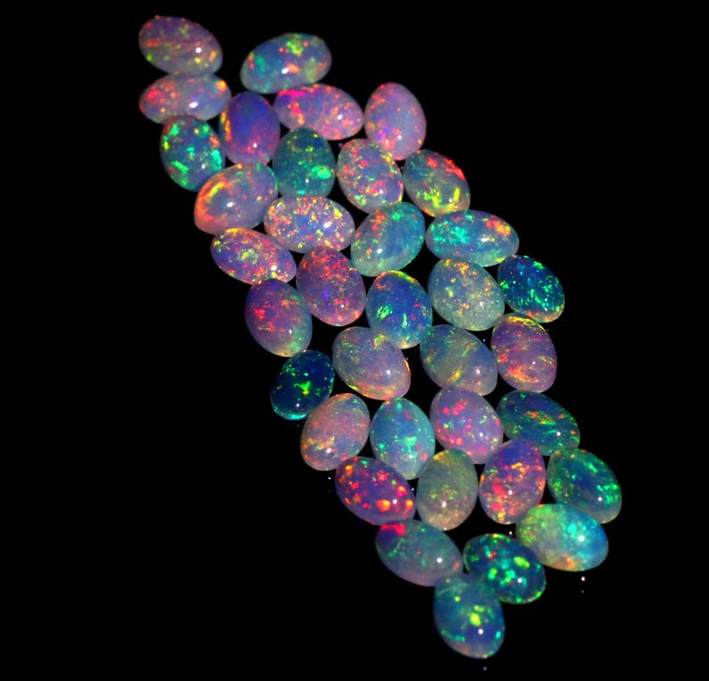 Ethiopian Opal Cabochon: Flashy Fire Opal, 6x4 Mm - Etsy