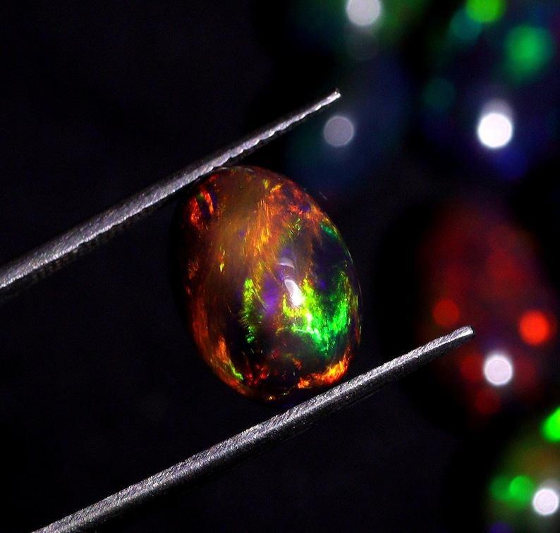 AAA Black Ethiopian Opal Cabochon Lot: Welo Opal for Jewelry Making - Etsy