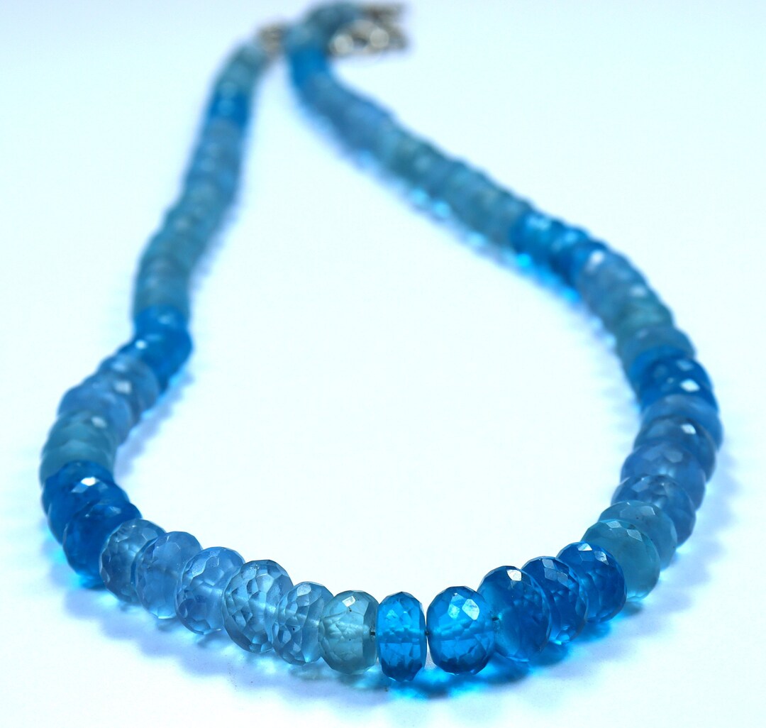 Neon Apatite Color Hydro Quartz Beads Necklace, Quartz Jewelry for ...