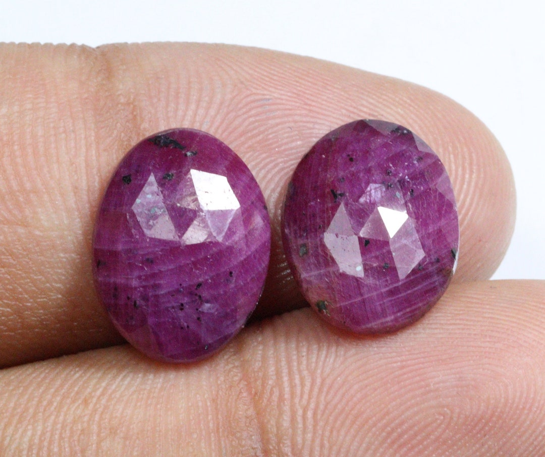Natural Ruby Sapphire Faceted Oval Shape Loose Gemstone 12.60 - Etsy ...