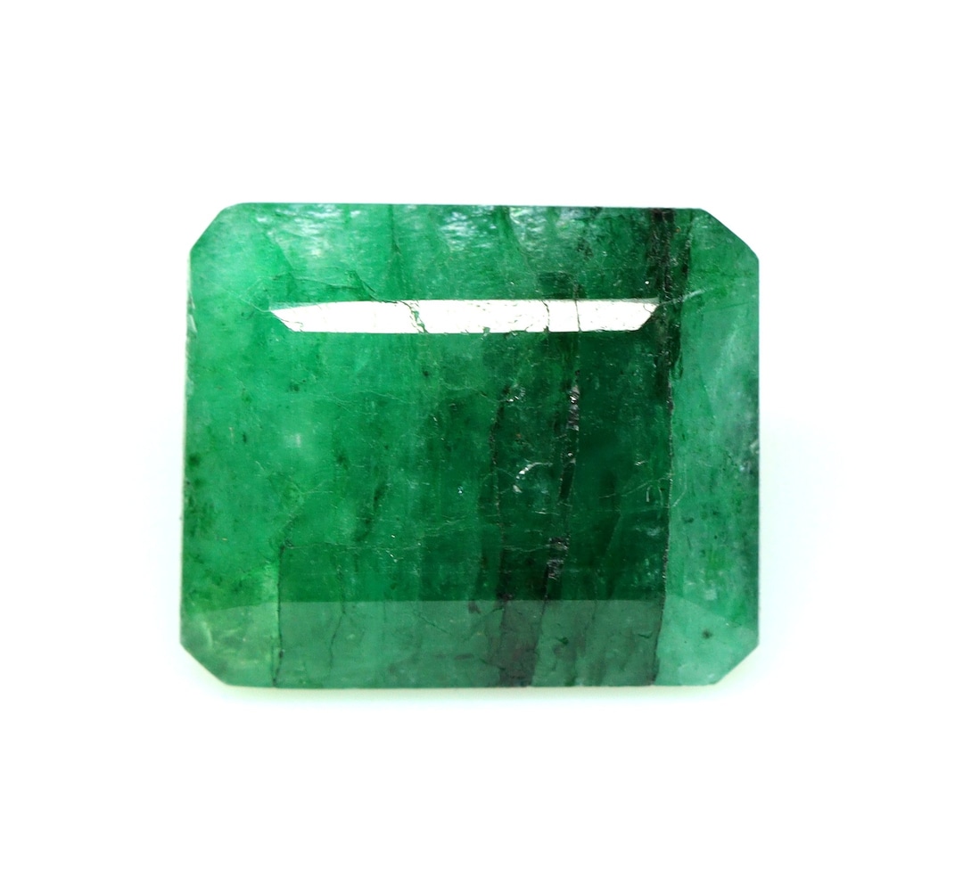 100% Natural Beryl Emerald Faceted Gemstone, 5.50 Cts Rectangle Shape ...