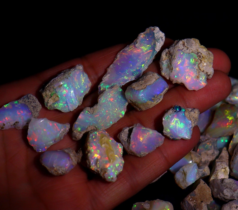 Ethiopian Opal Rough Lot: Raw Uncut Crystals (10-30mm Approx.) - Etsy