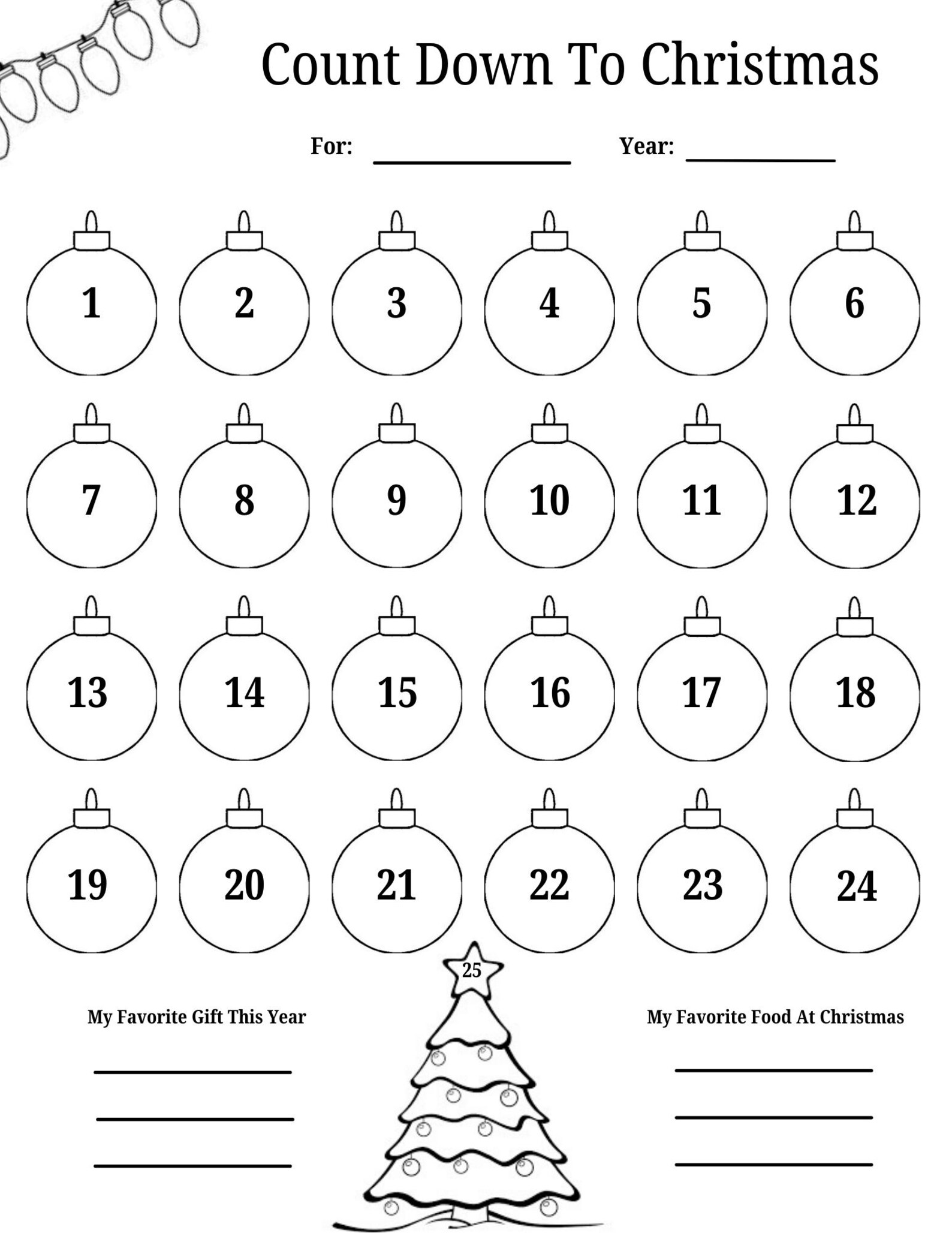 PRINTABLE Countdown to Christmas - Etsy