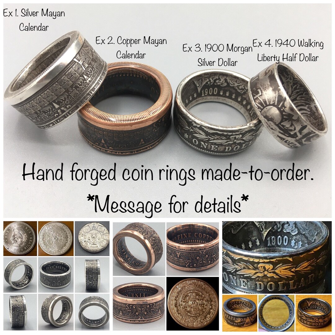 PJC Hand Forged Coin Rings - Etsy