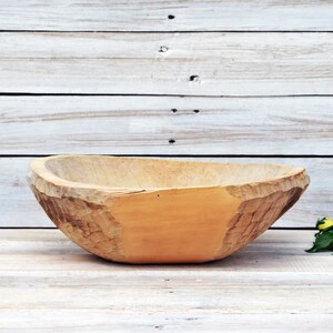 Antique Hand-carved Bowl, Authentic Wooden Bowl, Kitchen Tool for Bread ...