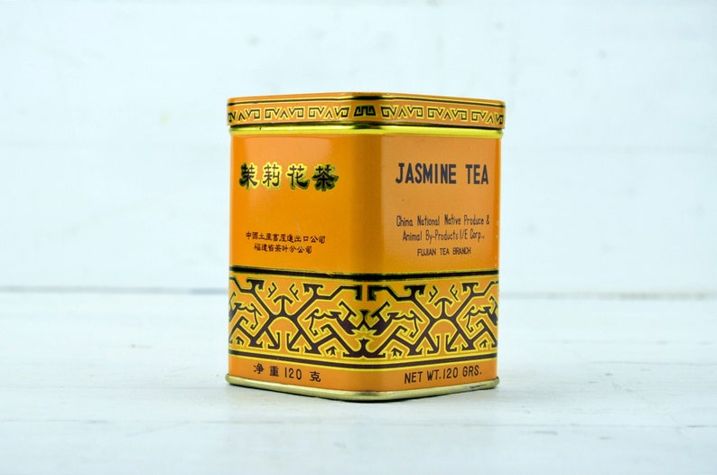 Tea Box Chinese Jasmine Tea Box Vintage Yellow Box Vintage - Etsy