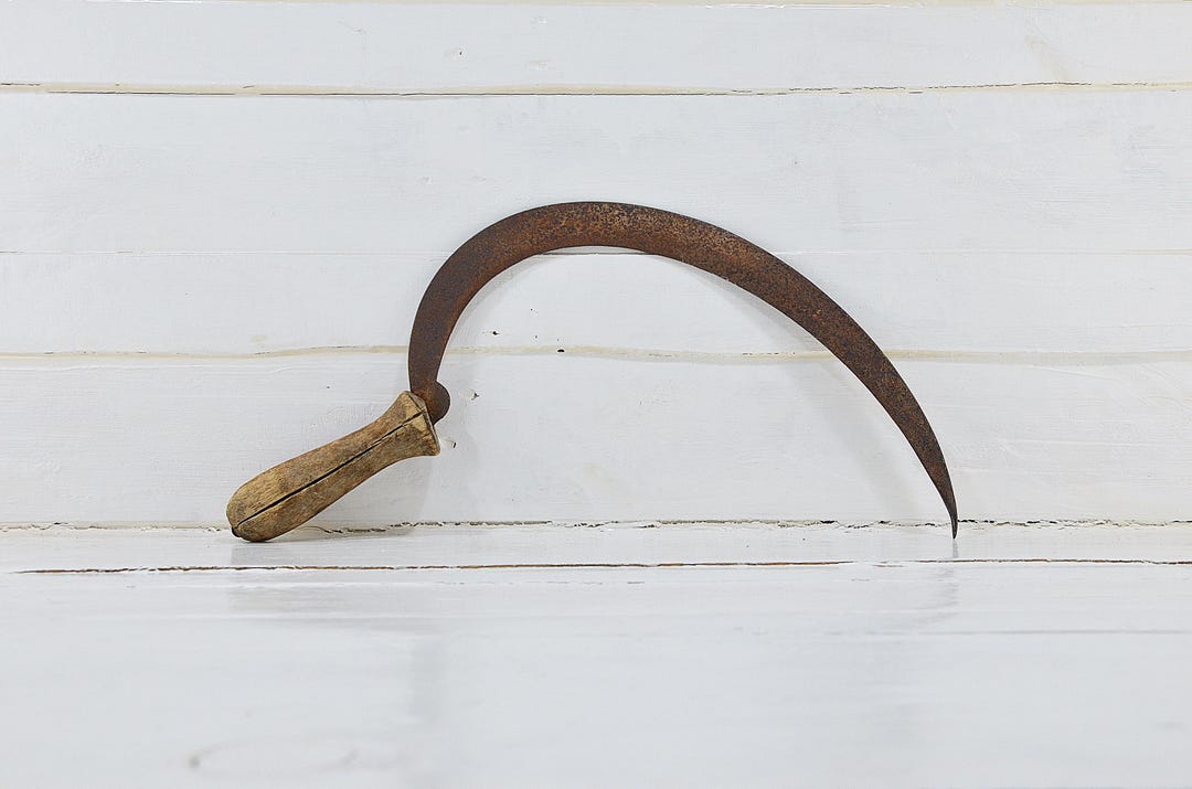 Antique Hand Sickle, Primitive Farm Tools, Vintage Hand Carved Tool ...