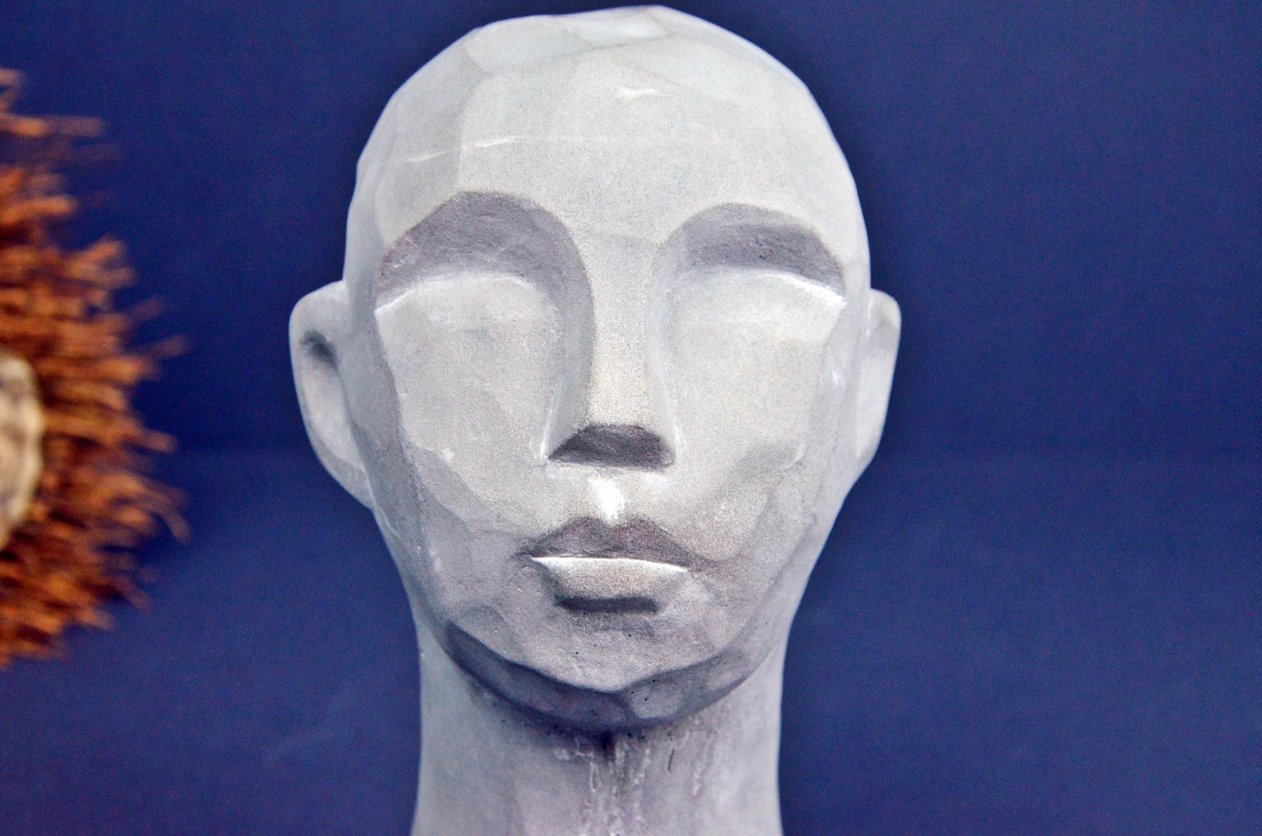 Vintage Stone Figure Bust of the Head Stone Bust of the | Etsy