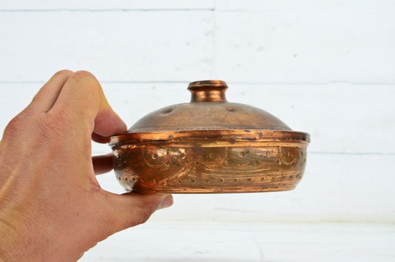 Vintage Copper Box, Copper Jewelry Box, Old Retro Box - Gem