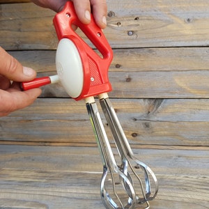 Vintage Hand Mixer, Red Kitchen Mixer, Cooking Supply, Vintage Egg ...