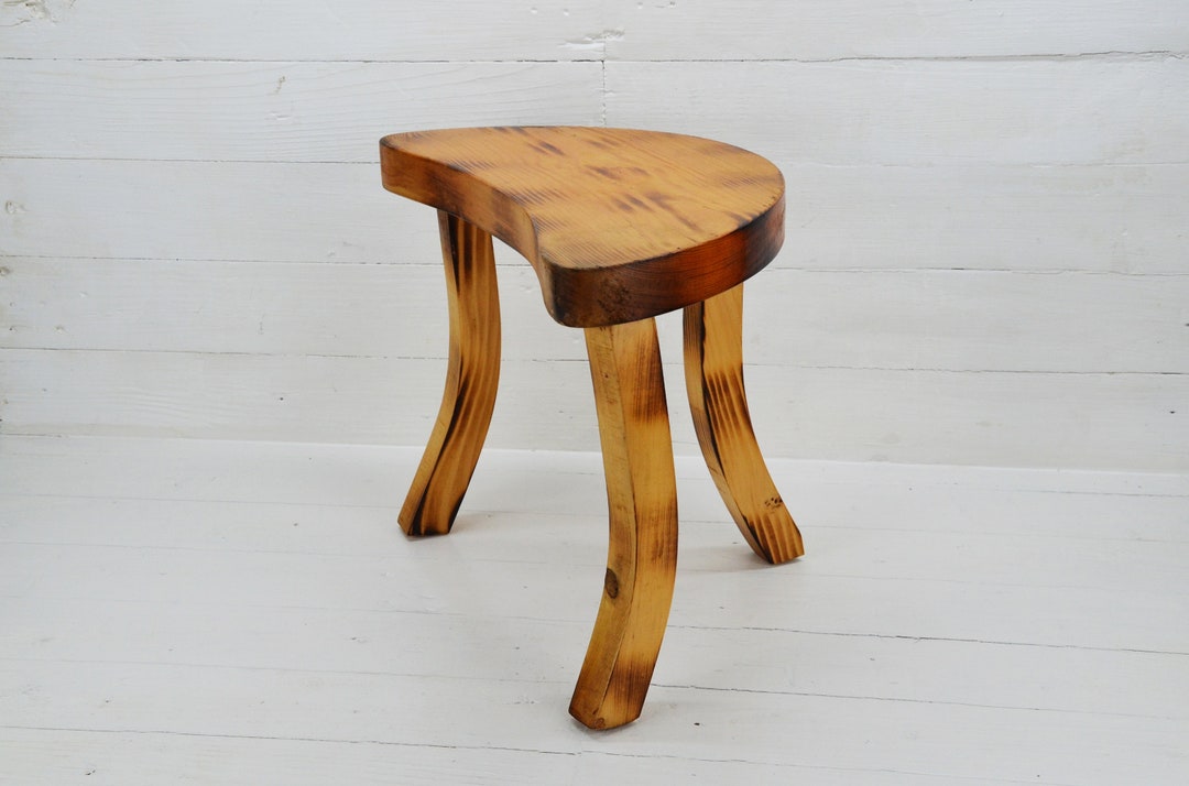 Antique Rustic Three Legged Wooden Primitive Stool, Primitivine ...