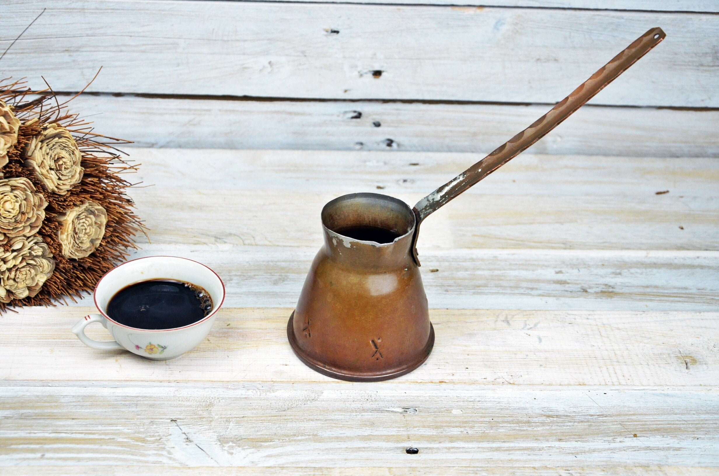 Vintage Cezve Turkish Coffee Pot Big Copper Coffee Cezve - Etsy
