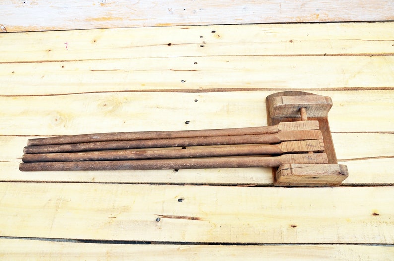 Antique Wooden Kitchen Rack With Wooden Spindle Arms Vintage | Etsy