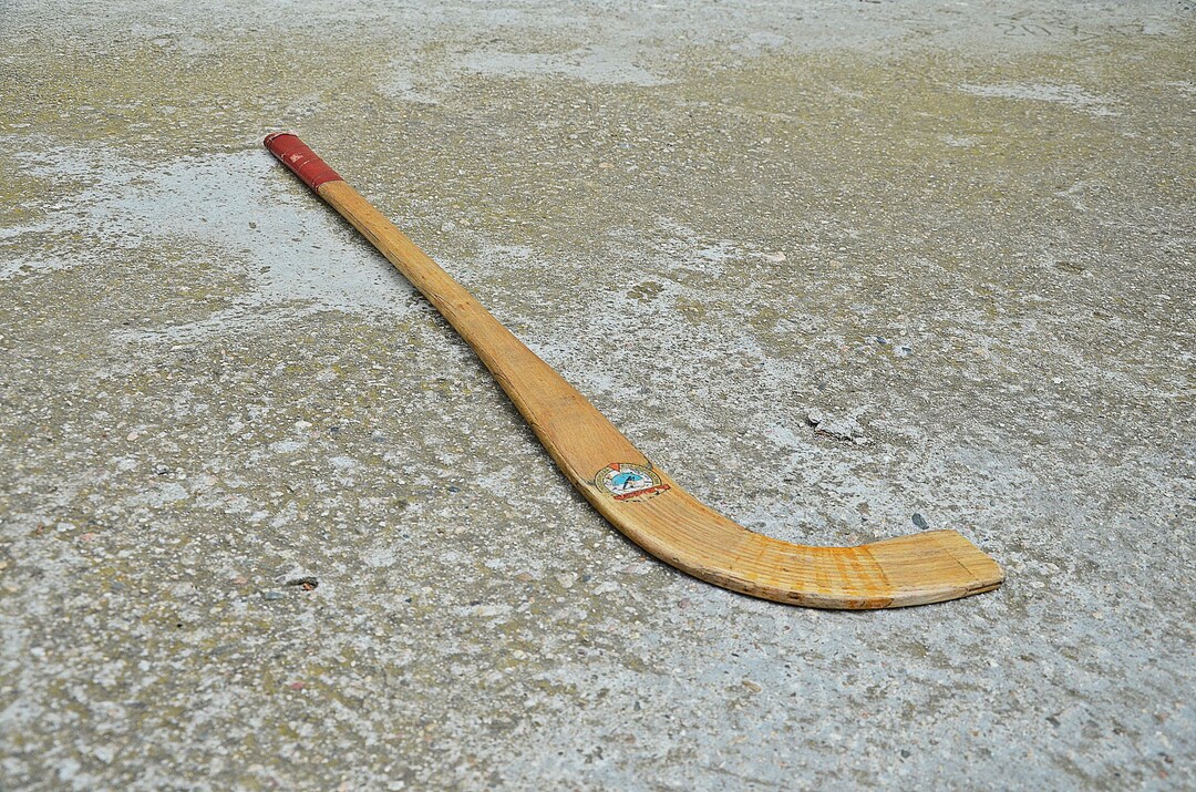 Vintage Handmade Wooden Ice Hockey Stick, Vintage Soviet Union Hockey ...