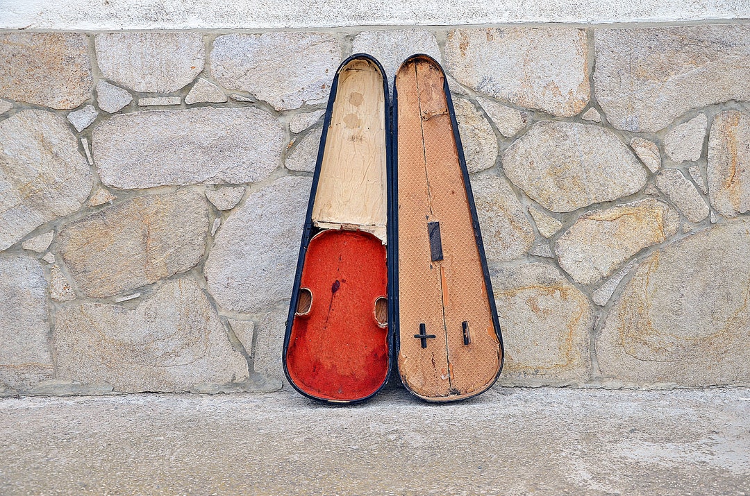 Vintage Wooden Violin Case – Handmade Rustic Instrument Storage Box ...