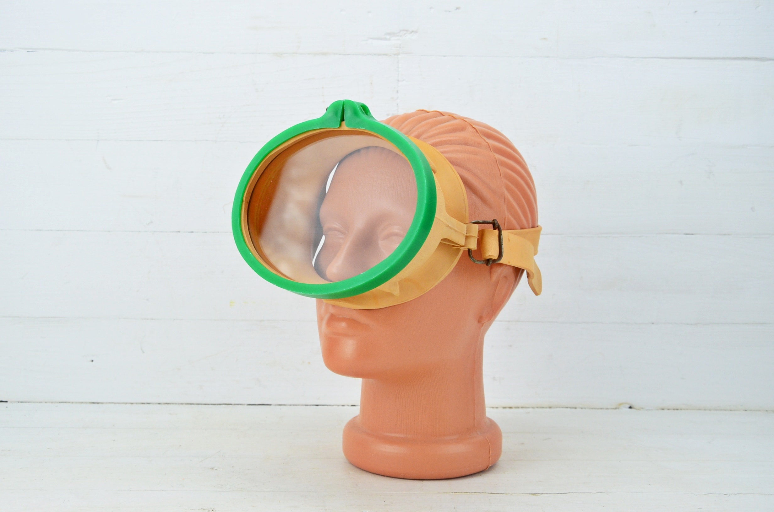 Vintage Scuba Mask Retro Orange Scuba Mask Rubber Diving - Etsy