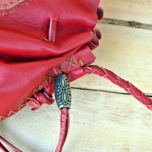 Vintage Genuine Leather Bag, Red Leather Bag, Retro Bag, Evening Bag ...