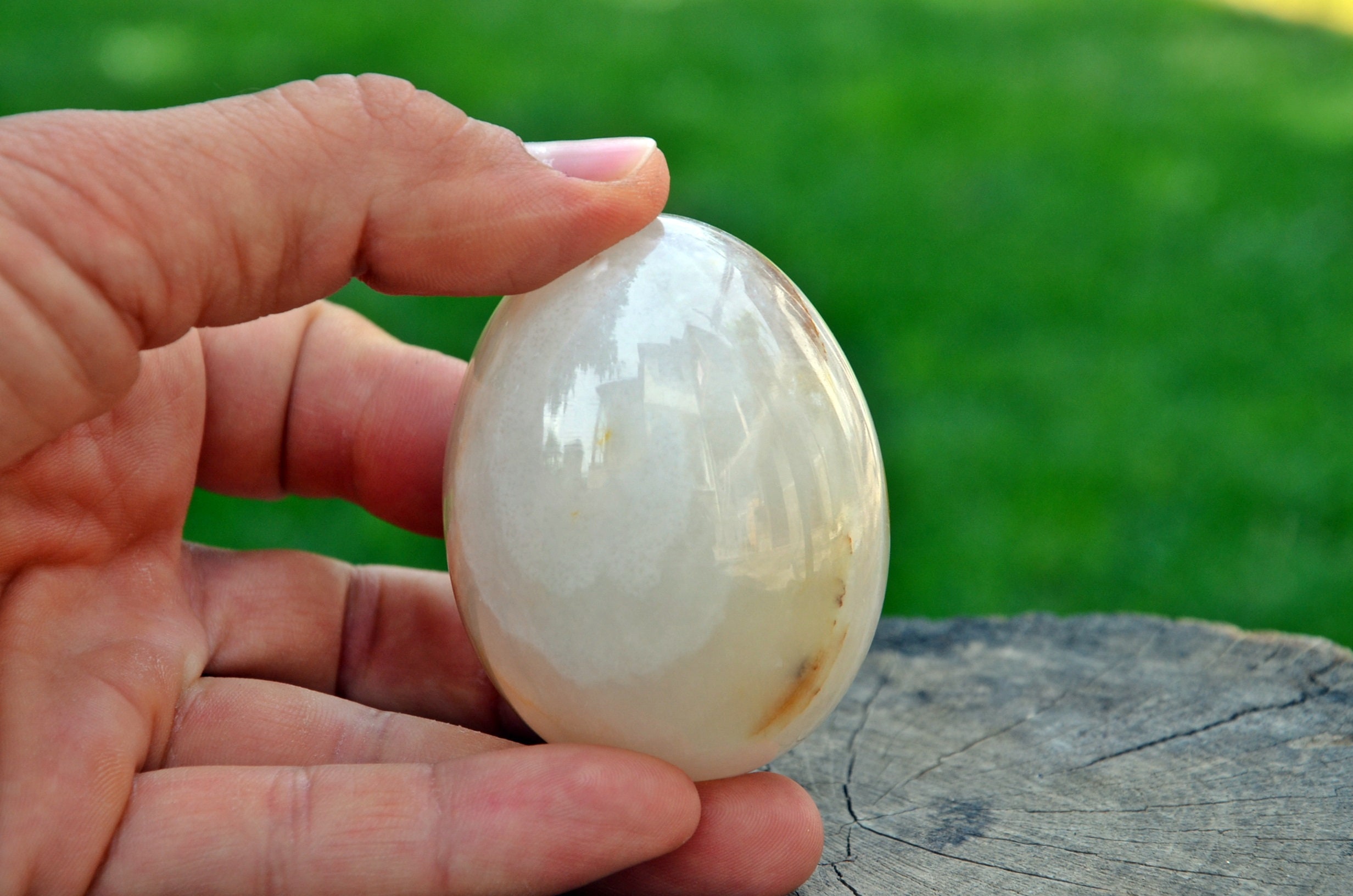 Vintage Alabaster Marble Egg Polished Marble Ball Crystal | Etsy