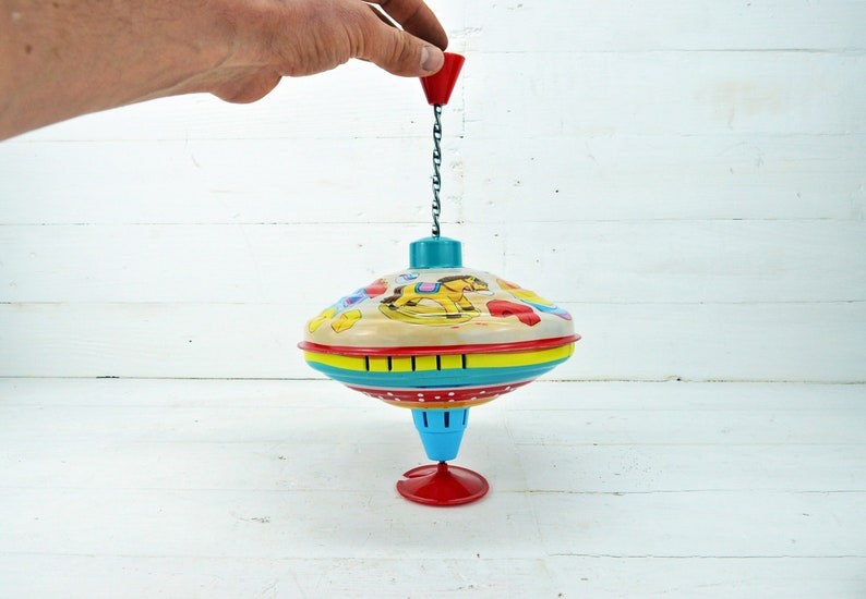 Vintage toy top Metal toy top Spinning top Big spinning | Etsy