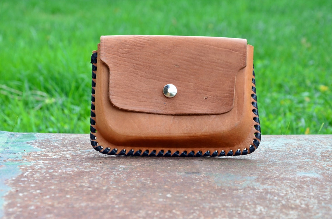 Vintage Leather Belt Bag: Handmade Engraved Pouch - Etsy