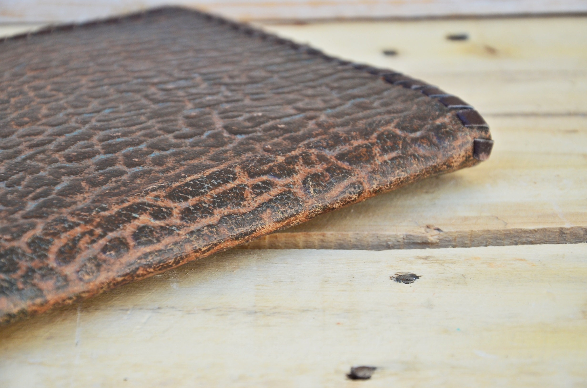 Vintage genuine leather folder Small folder Handmade | Etsy