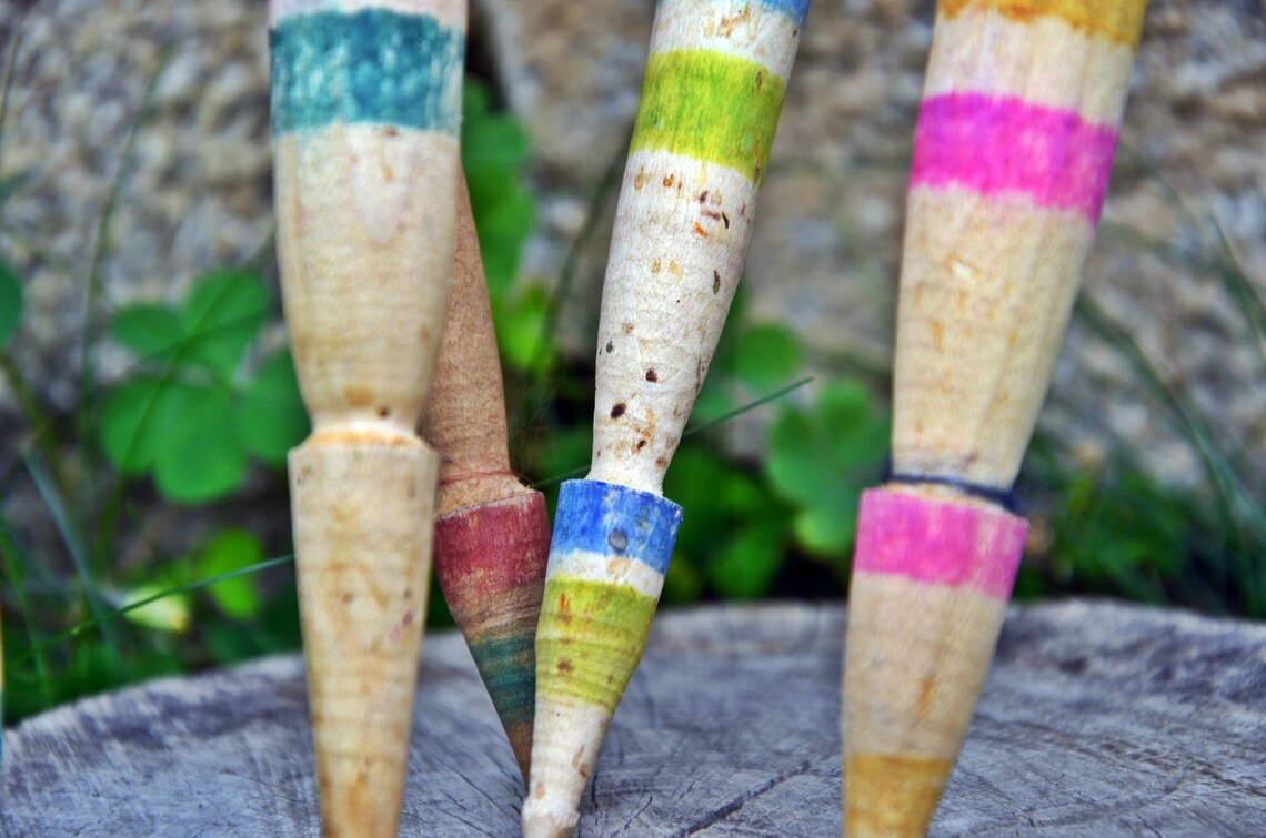Antique Primitive Wooden Hand Carved Spindles for Weaving Wool - Etsy