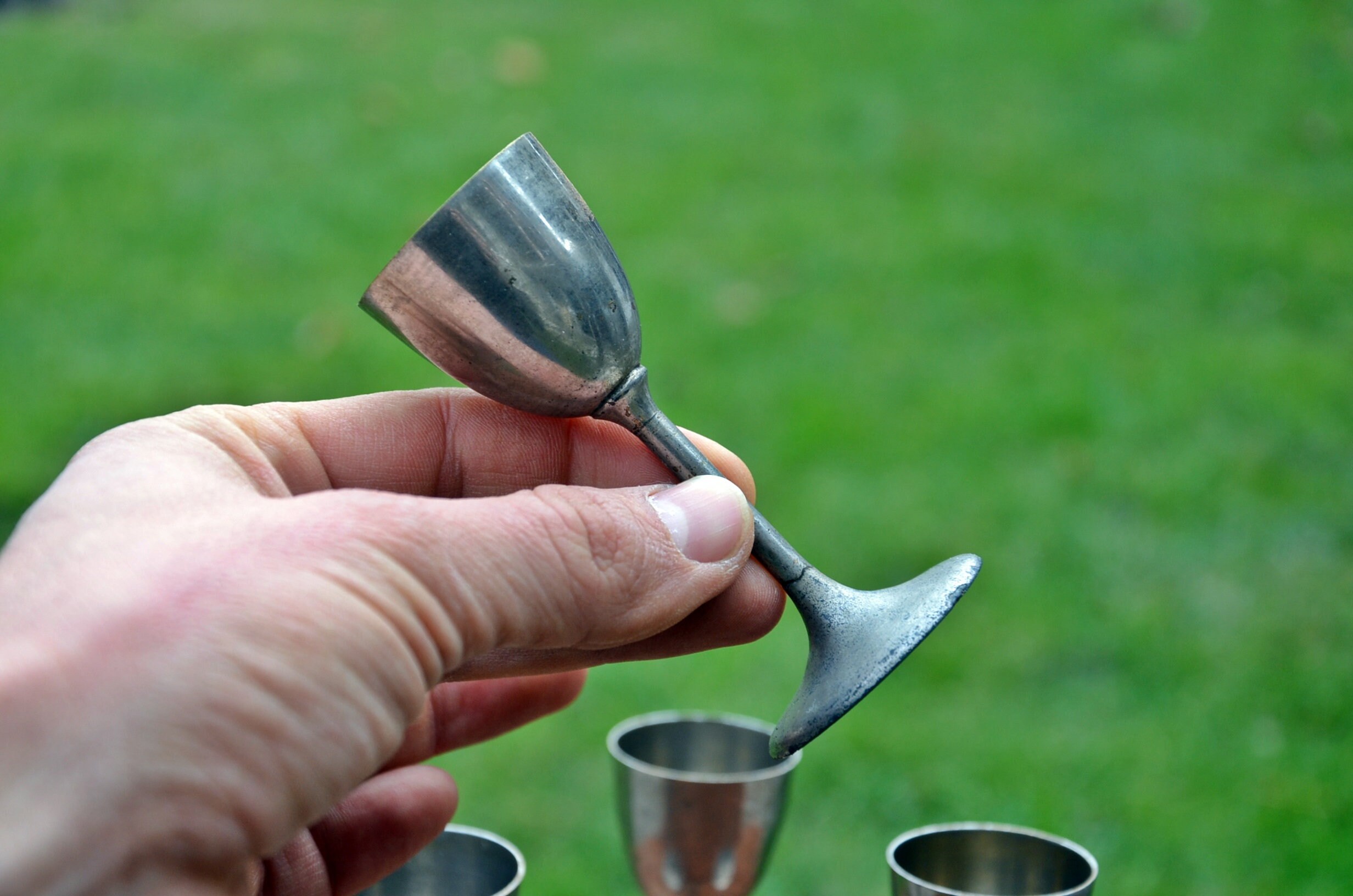Vintage small rustic metal wine cups Set of 4 Vintage | Etsy