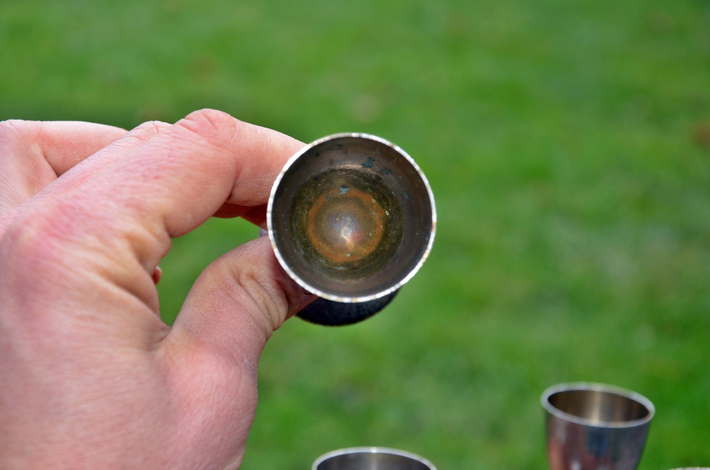 Vintage small rustic metal wine cups Set of 4 Vintage | Etsy