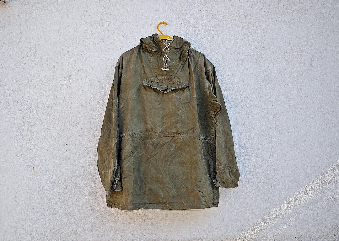 Military Canvas Anorak, Vintage Canvas Jacket, Vintage Anorak, Old ...