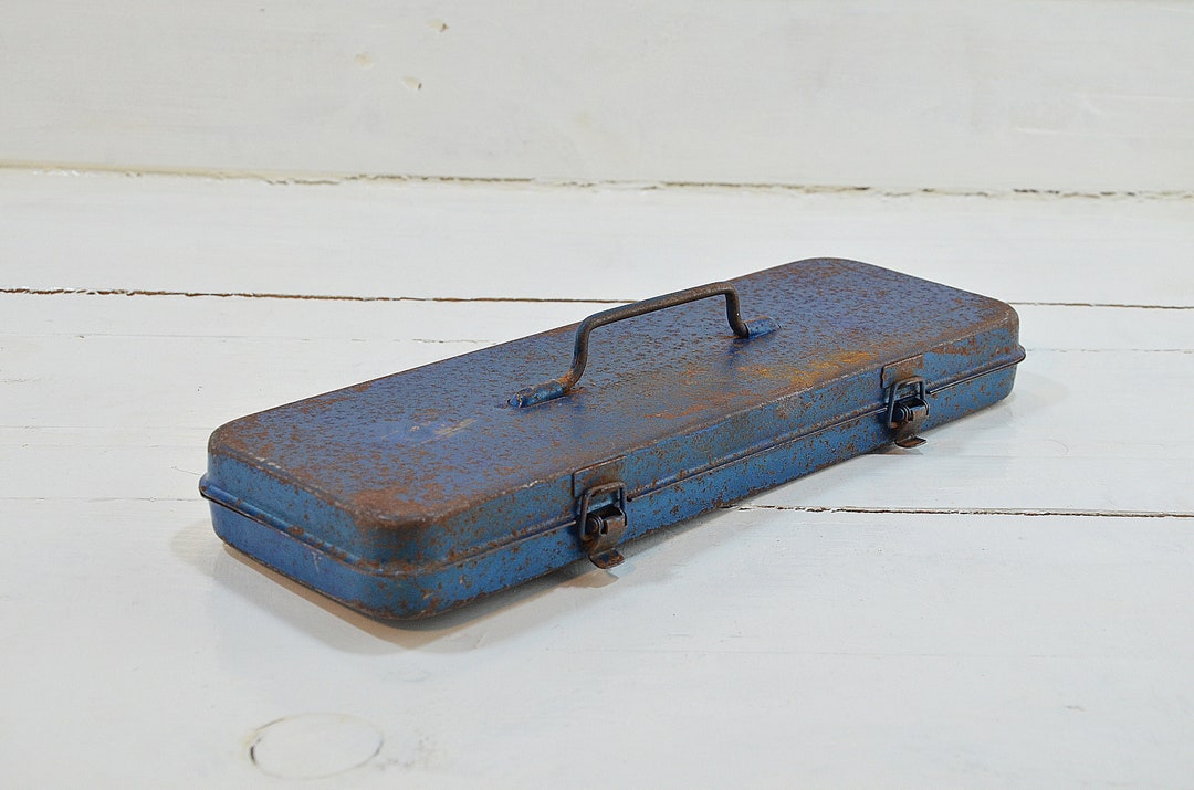 Vintage Tool Box, Vintage Industrial Metal Box, Worker Box, Home Decor ...