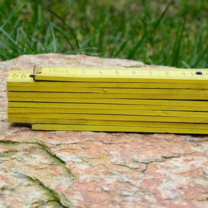 Wood Folding Ruler, Old Meter, Folding Ruler, 1 Meter Ruler, Compact ...