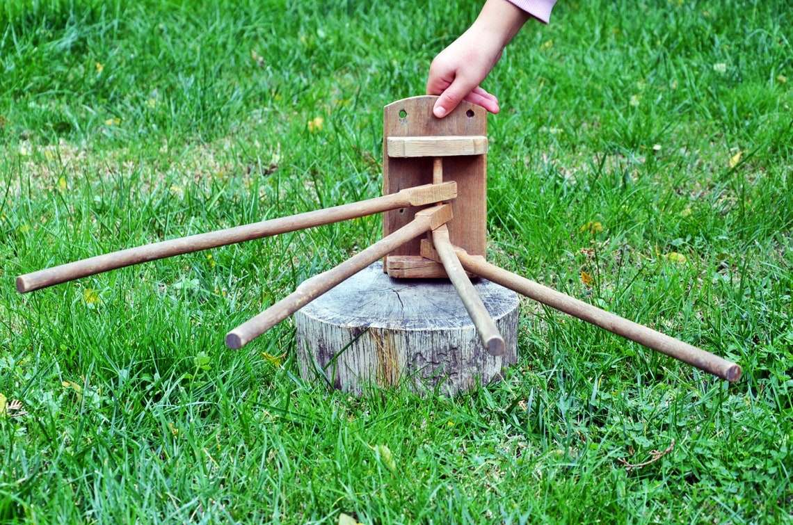 Antique Wooden Kitchen Rack With Wooden Spindle Arms Vintage | Etsy