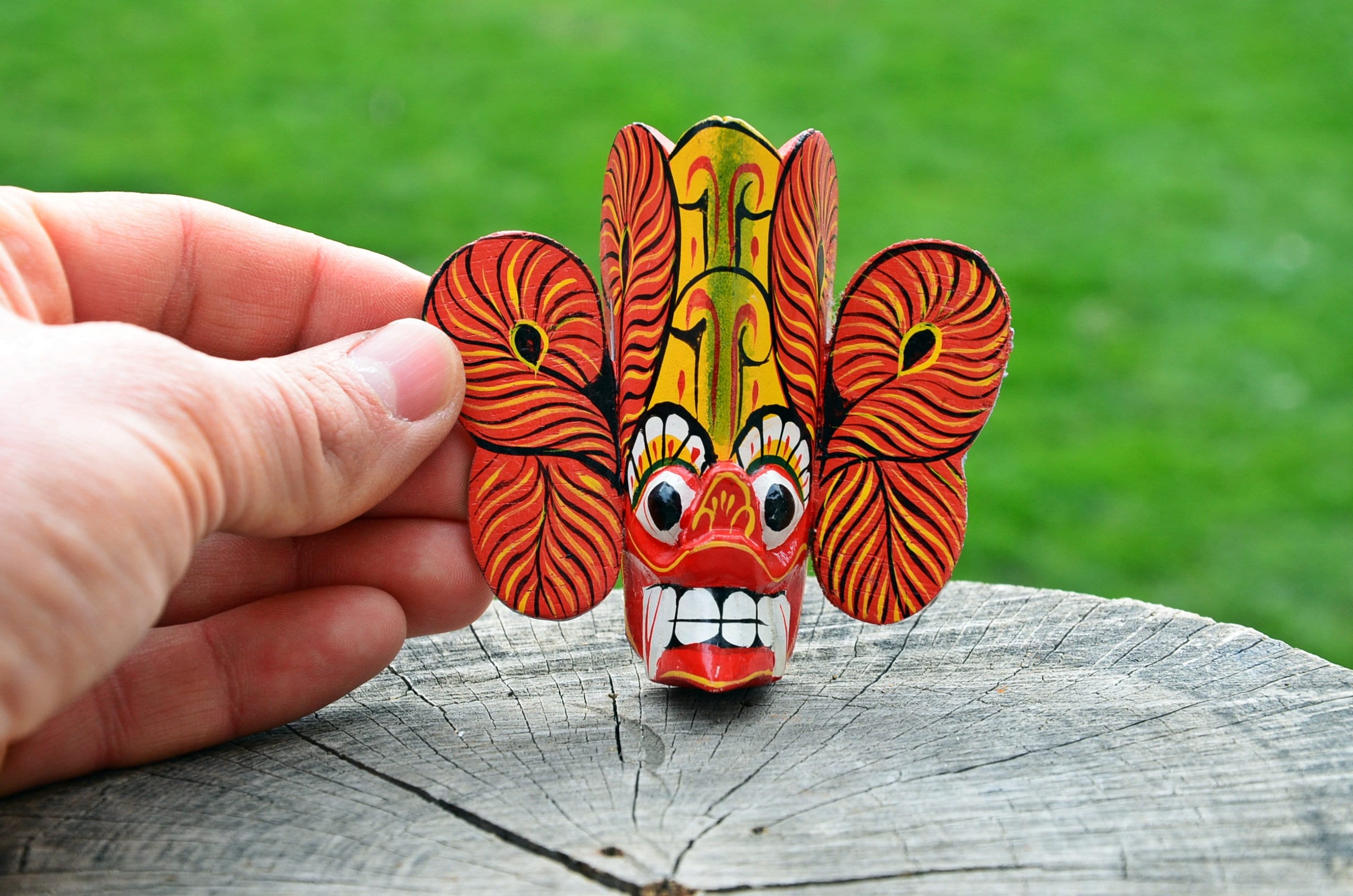 Wooden Mask Color Mask Hand Painted Wooden Mask Handmade | Etsy