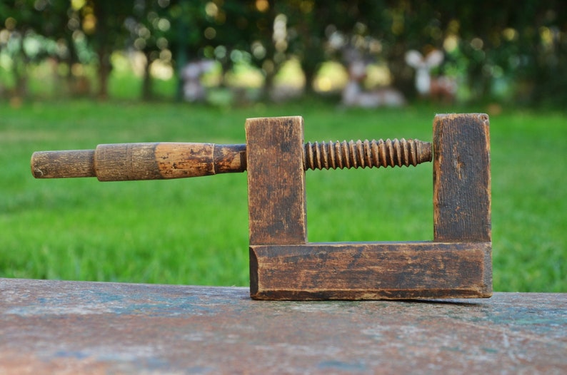 Antique Wooden Clamp Stunning Wooden Clamp Old Tools Rustic - Etsy