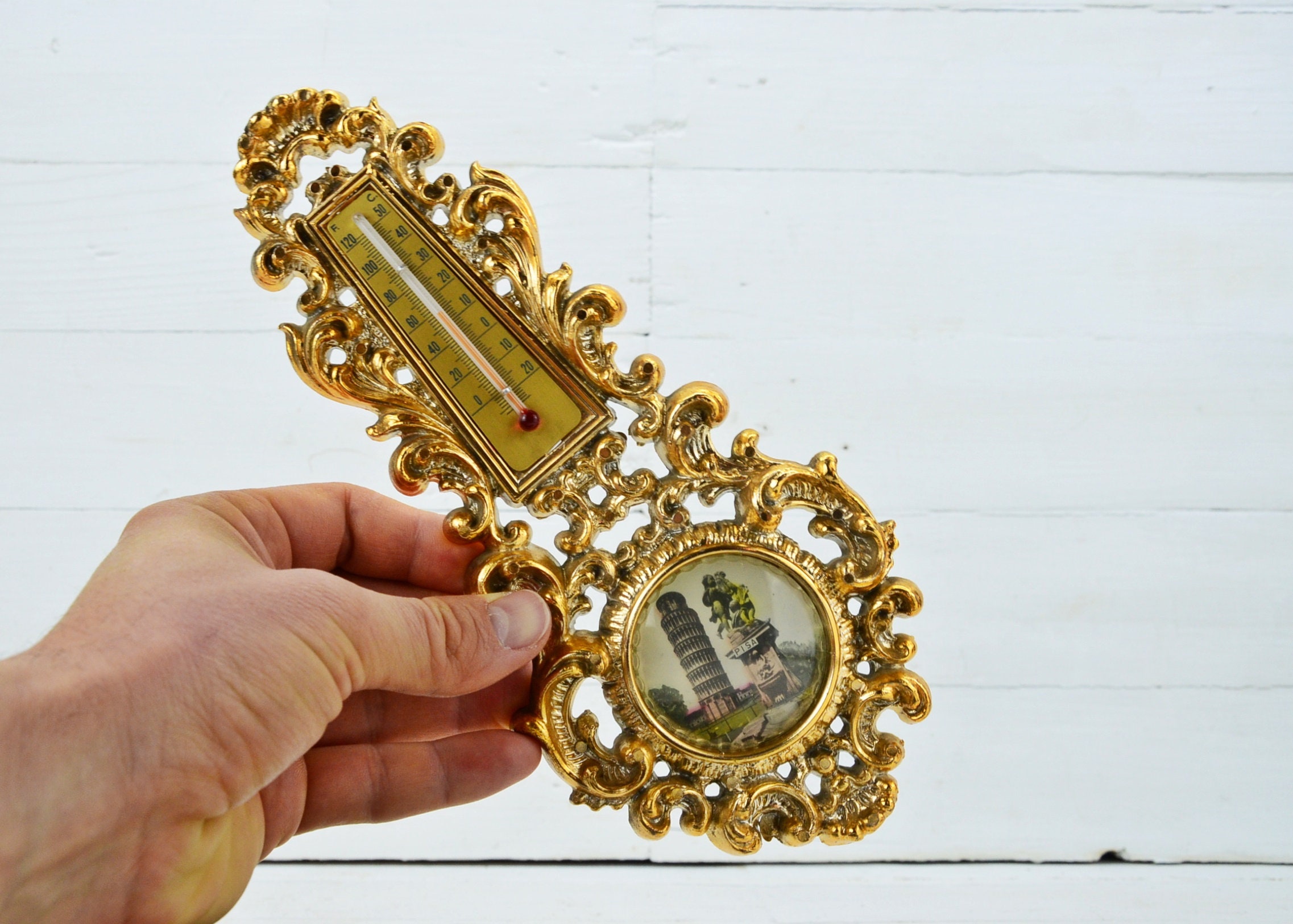 Vintage Weather Thermometer Vintage Wall Thermometer Tower - Etsy