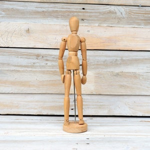 Vintage Articulated Wooden Figure, Artists Doll, Wooden Man, Art Wooden ...