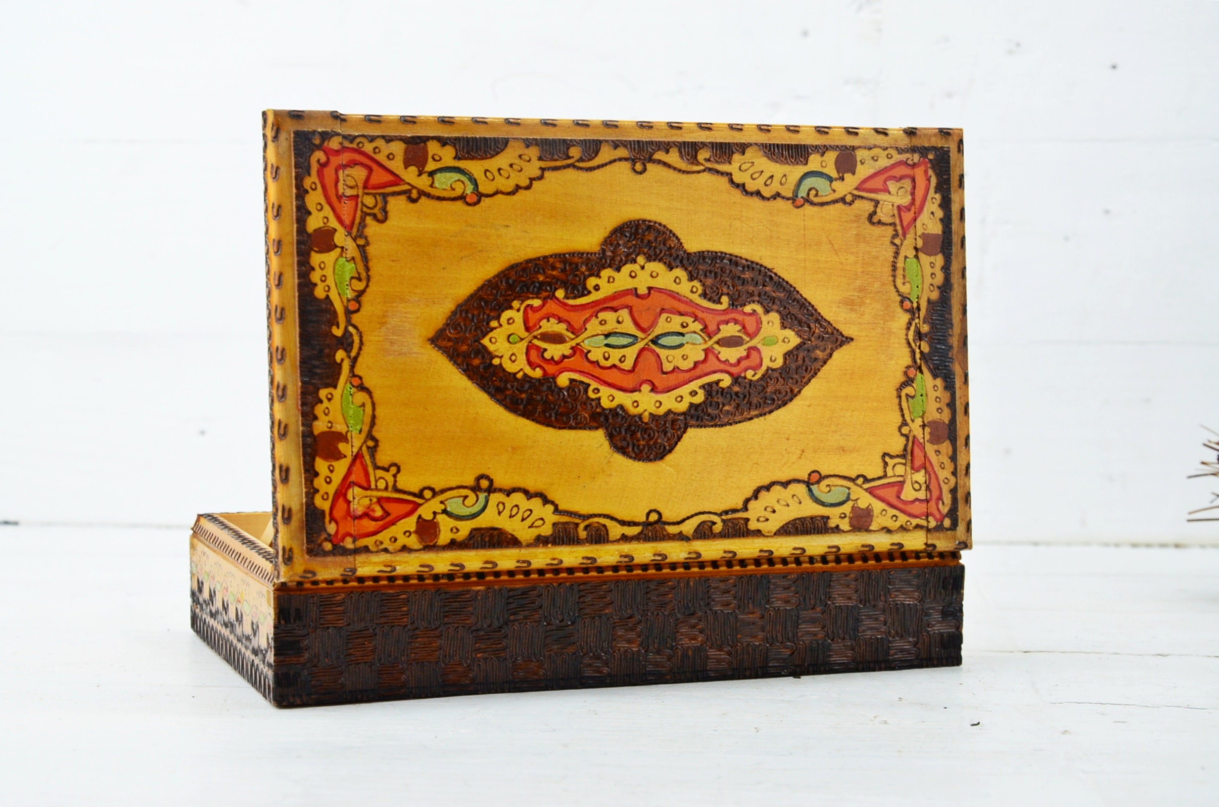 Vintage Wooden Cigarette Box Handmade Cigarette Storage | Etsy