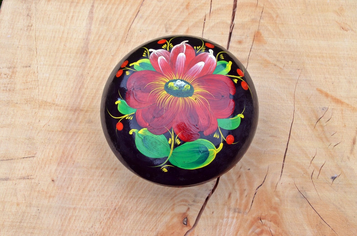Soviet Box Russian Vintage Wooden Box Hand Painted Hand | Etsy