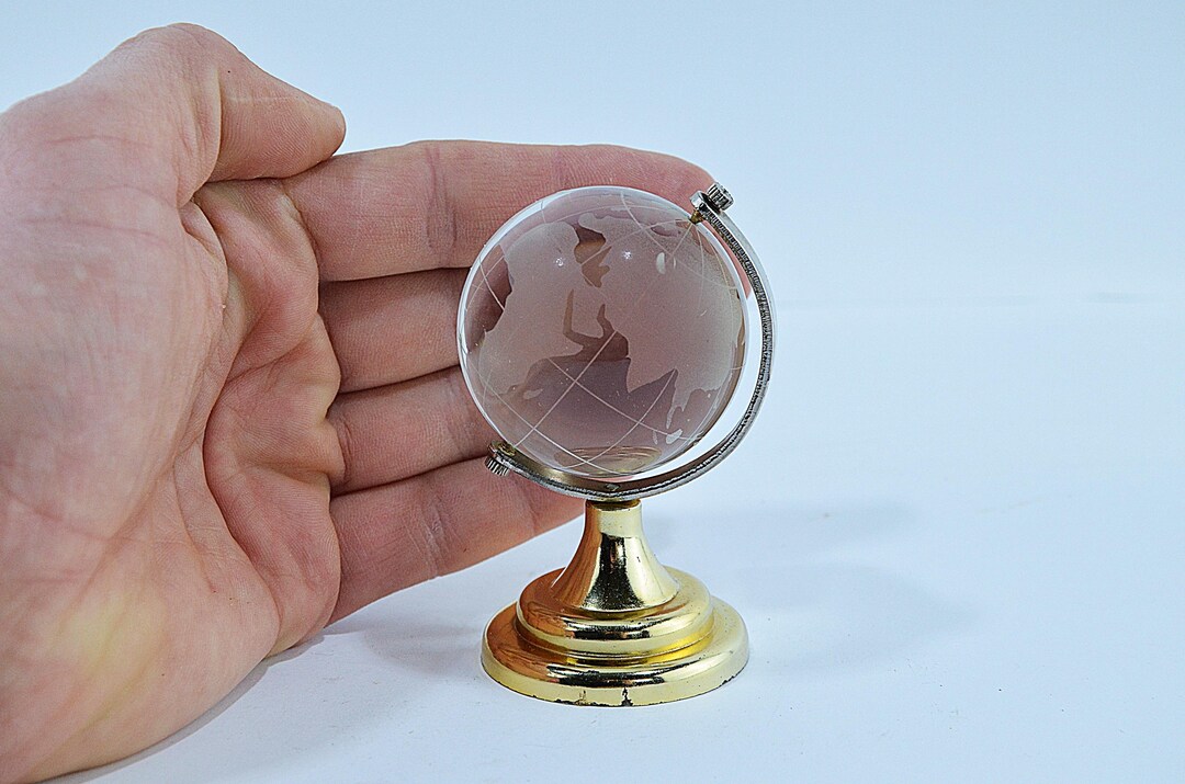 Small Vintage Globe, Vintage Glass Globe, Decorative Desk Globe, Earth ...