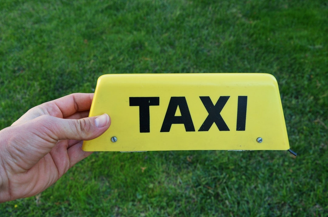 Taxi Cab Sign, Old Sign Taxi, 12 Volt Taxi Plate, Vintage Plate Taxi ...