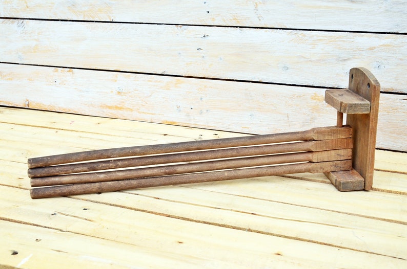 Antique Wooden Kitchen Rack With Wooden Spindle Arms Vintage | Etsy