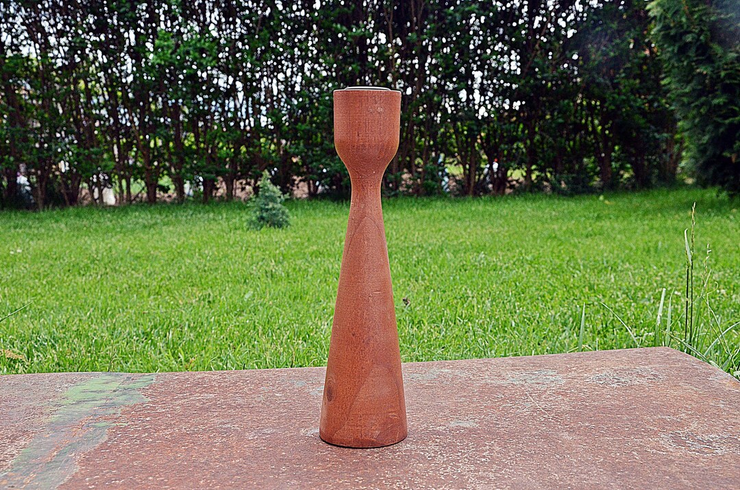 Vintage Art Deco Wooden Candlestick - Home Office Decor (10.24 In) - Etsy
