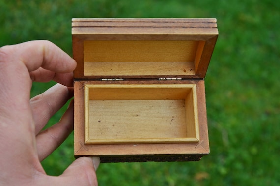 Wooden Box, Vintage Wooden Pyrography Box, Handmade B… - Gem