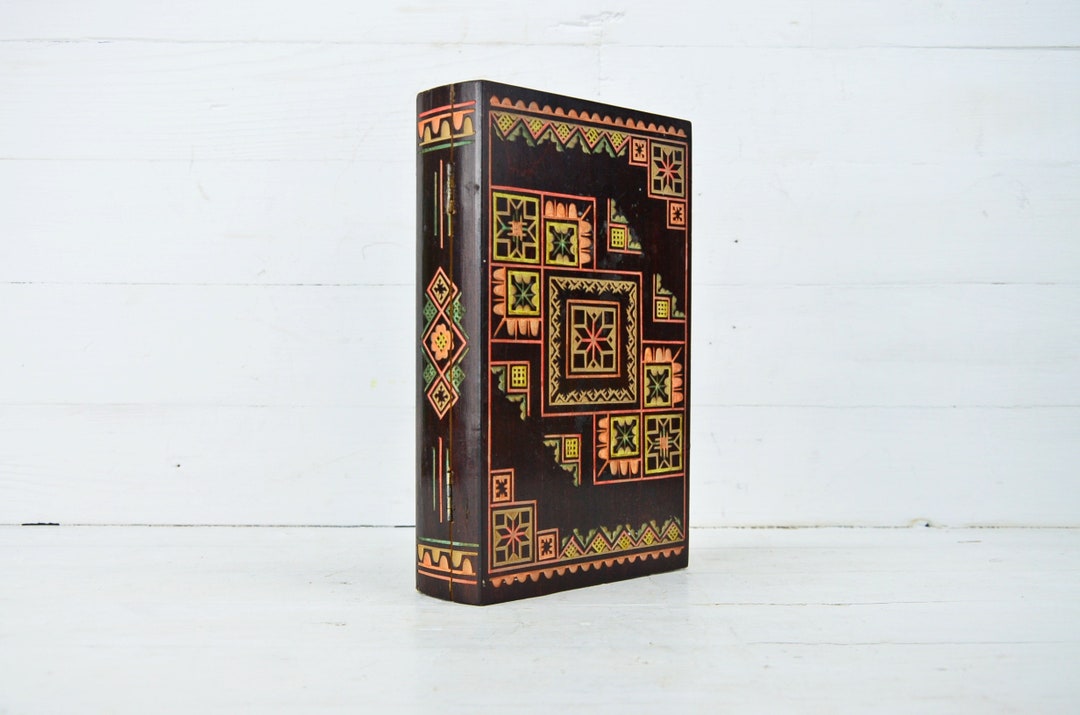 Vintage Wooden Book Box: Antique Decorative Storage - Etsy