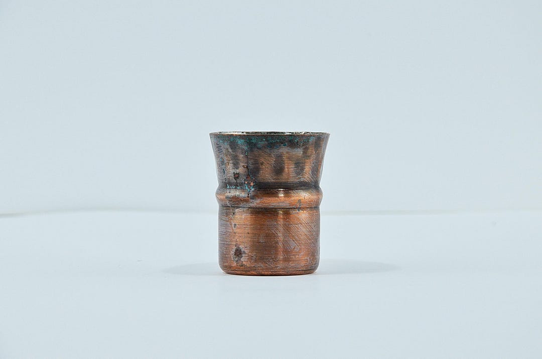 Vintage Hand Hammered Copper Cup: Rustic Patina Decor - Etsy