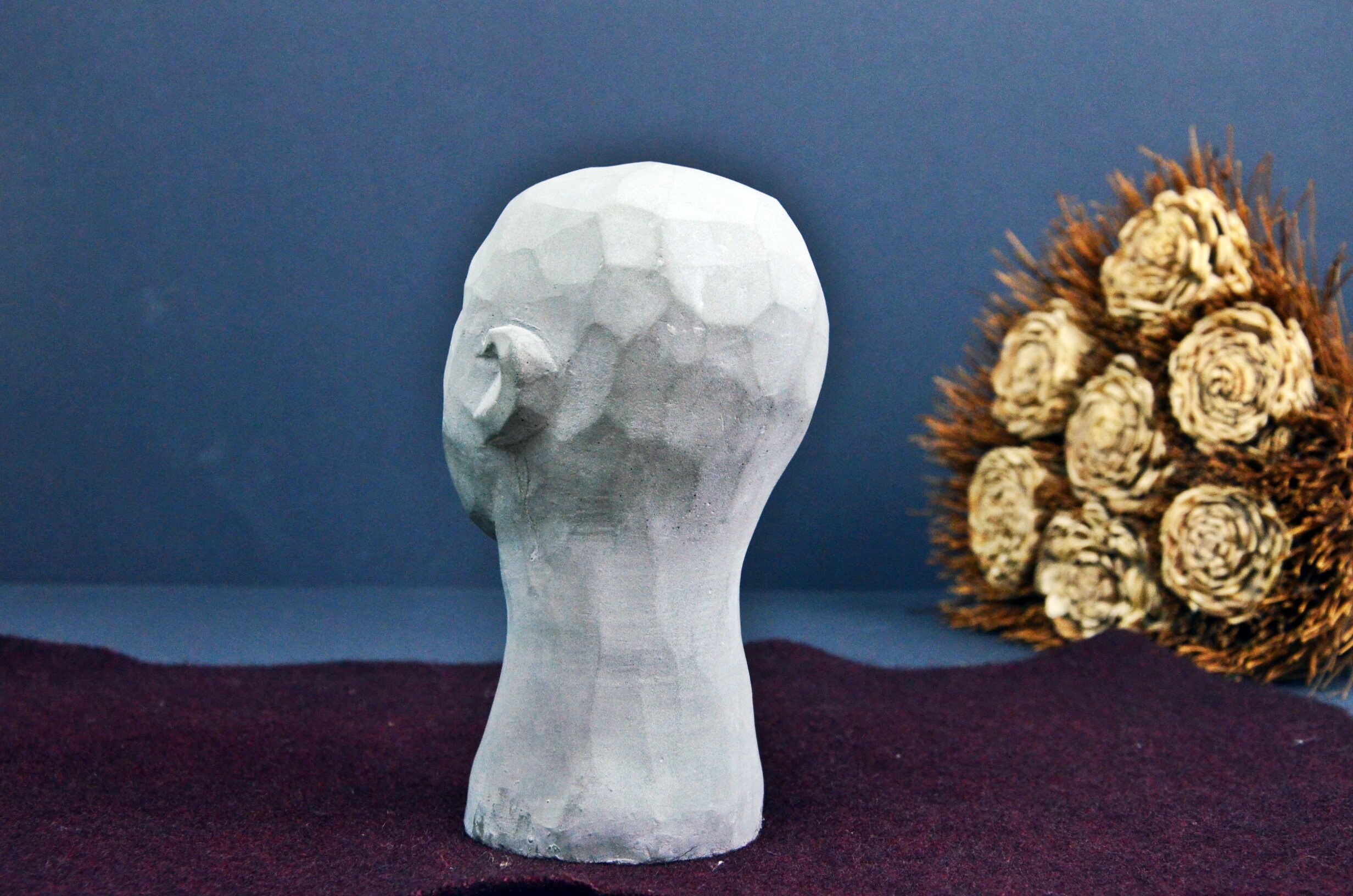 Vintage Stone Figure Bust of the Head Stone Bust of the | Etsy