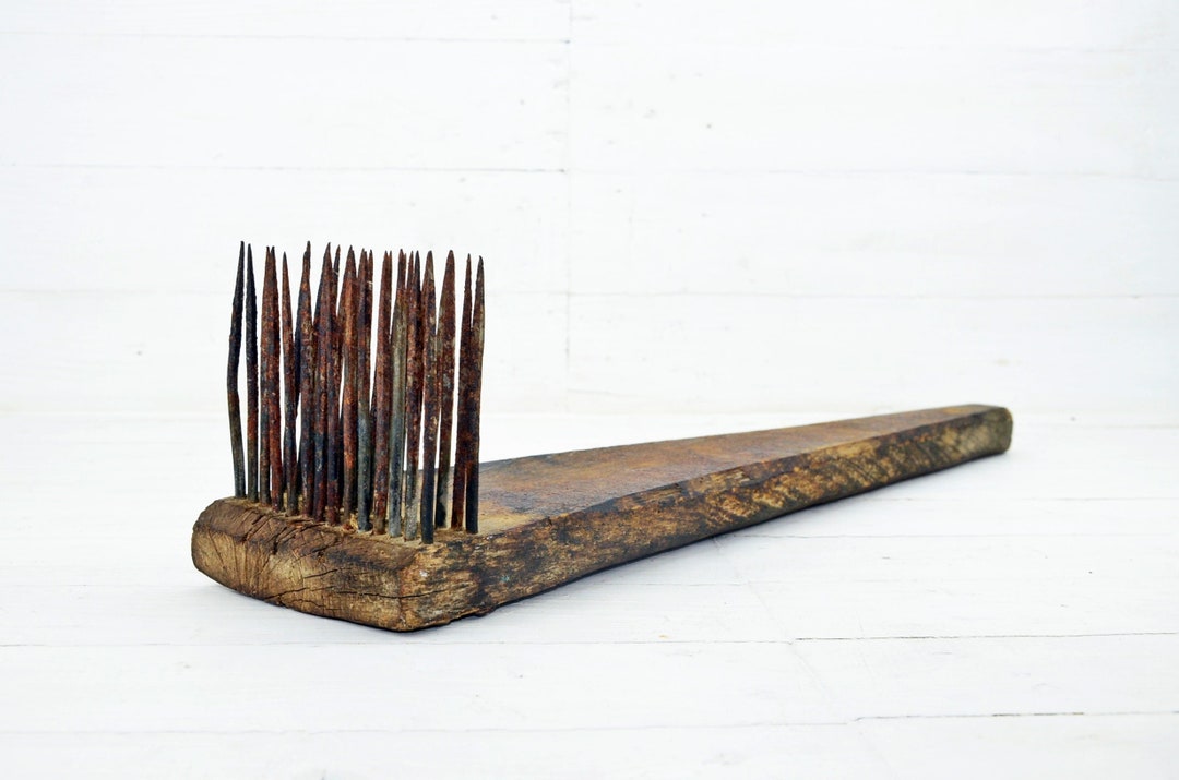 Antique Primitive Wool Comb, Vintage Wooden Carder, Old Hand Made Comb ...