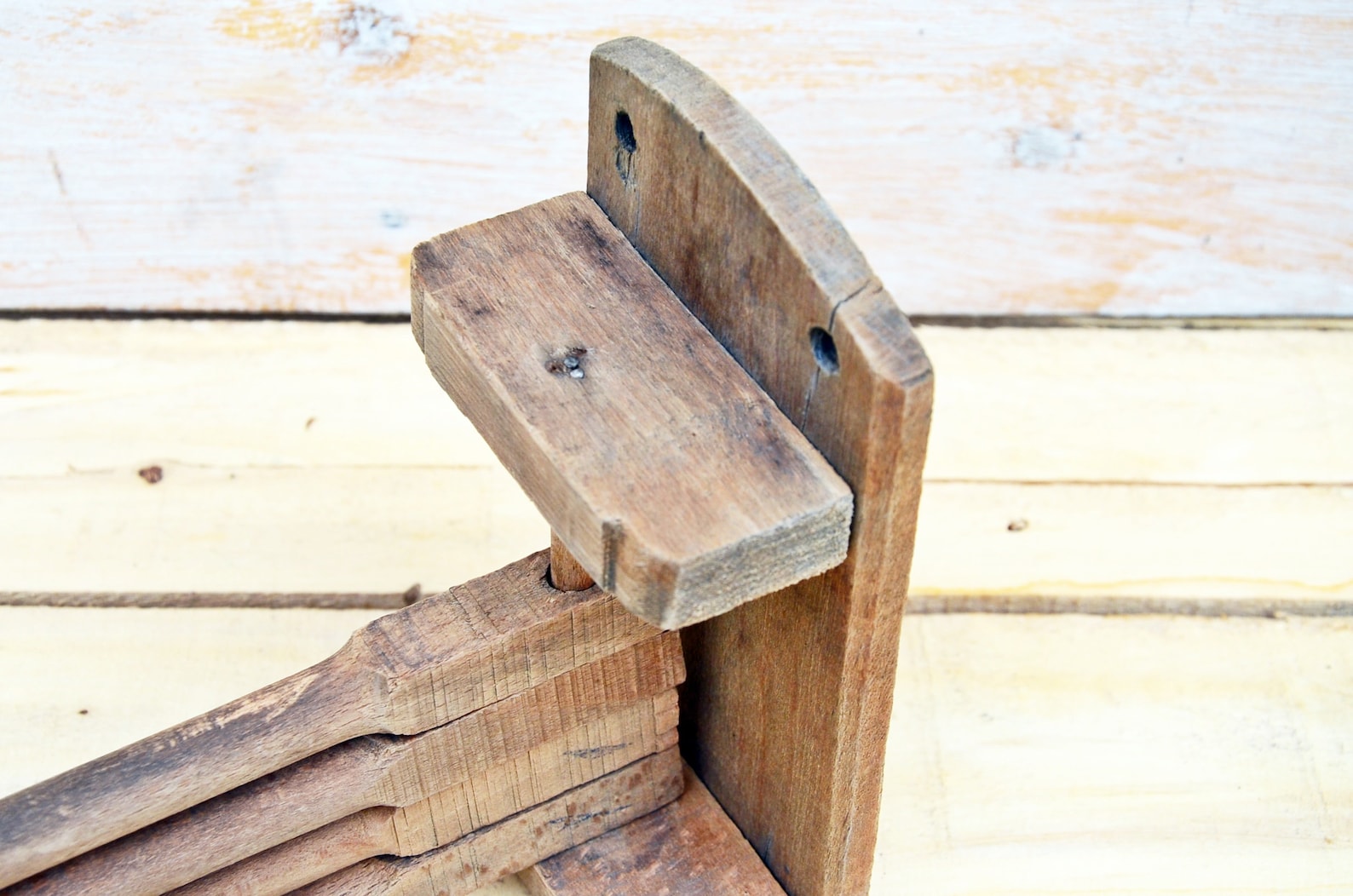 Antique Wooden Kitchen Rack With Wooden Spindle Arms Vintage | Etsy