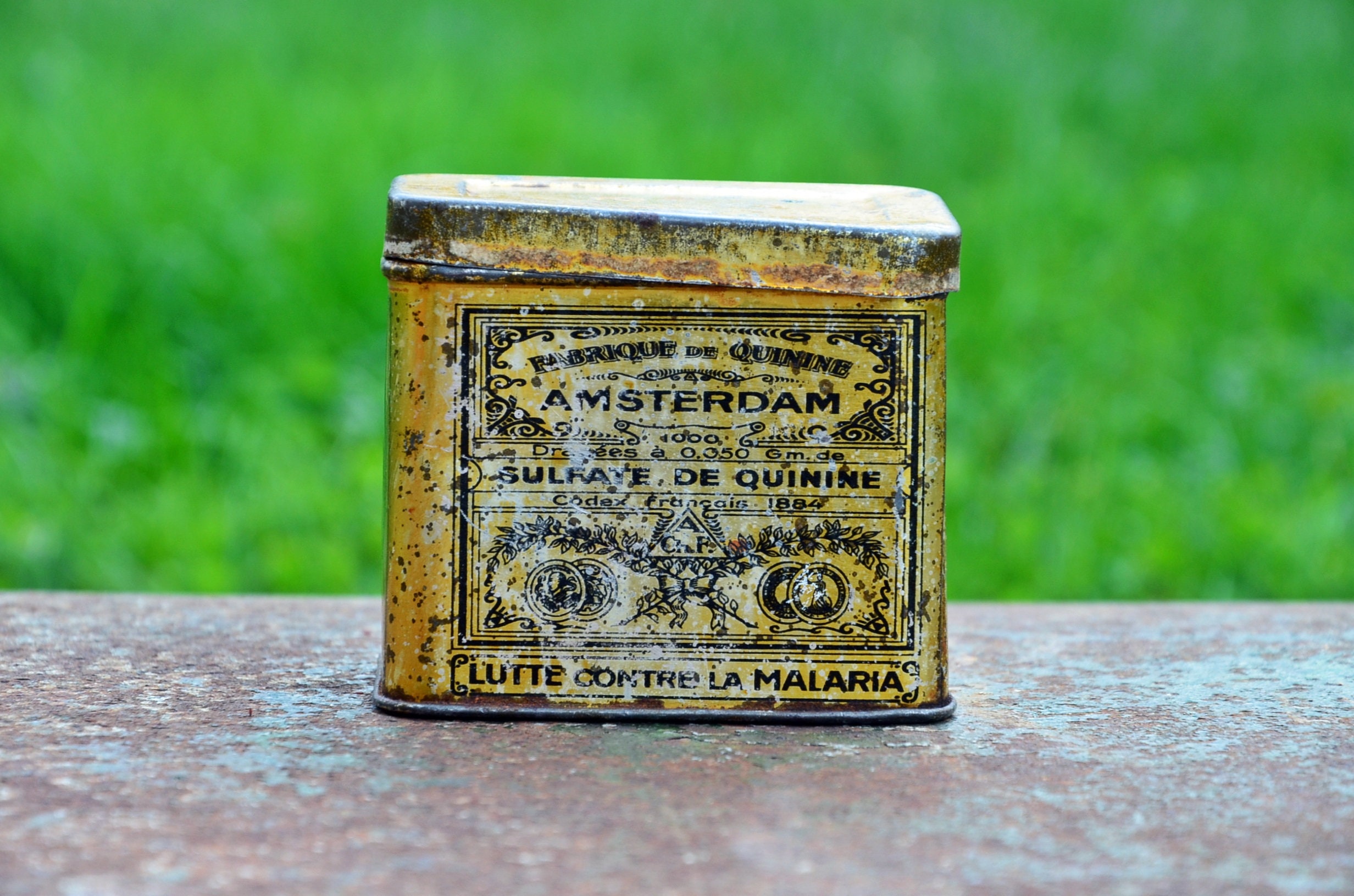 Vintage pill box Antique tin box Amsterdam Tin box pharmacy | Etsy