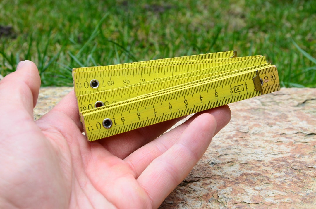 Wood Folding Ruler, Old Meter, Folding Ruler, 1 Meter Ruler, Compact ...